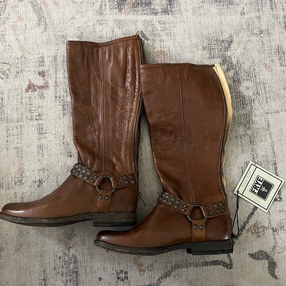 FRYE AND CO. | Shoes | Frye Style 40 Womens Tall Zipup Harness Boots In ...